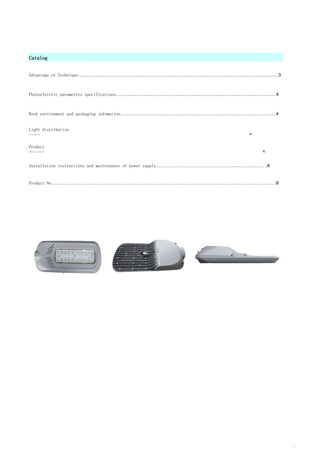30- 60w led street light specification | PDF