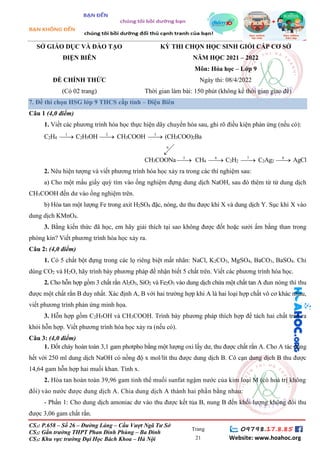 30 - ĐỀ THI HSG - HÓA HỌC 9 - NĂM HỌC 2021 - 2022.pdf
