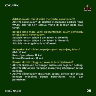 KOKURIKULUM BERLANDASKAN FPK (Falsafah Pendidikan Kebangsaan) | PDF