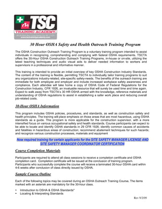 30-Hr OSHA Registration Form | PDF