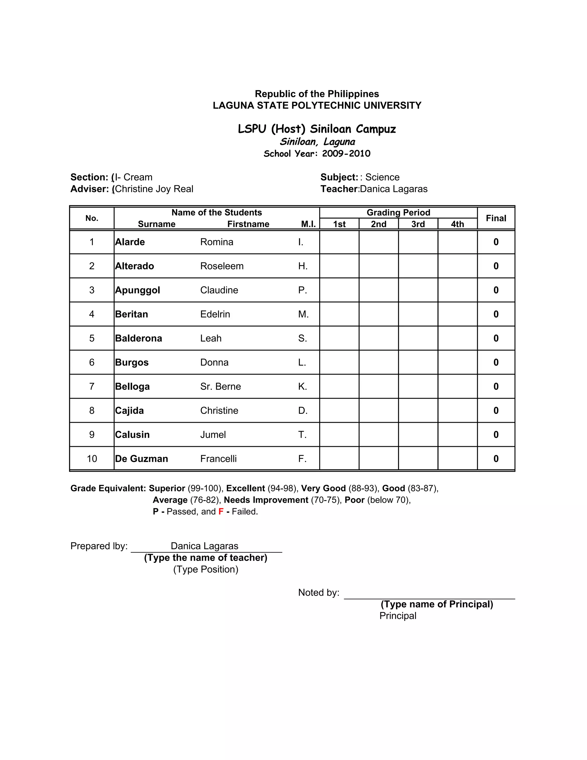 30.Real Grading Sheet | XLS