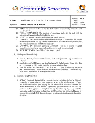 300.48 field services electronic activities report | PDF