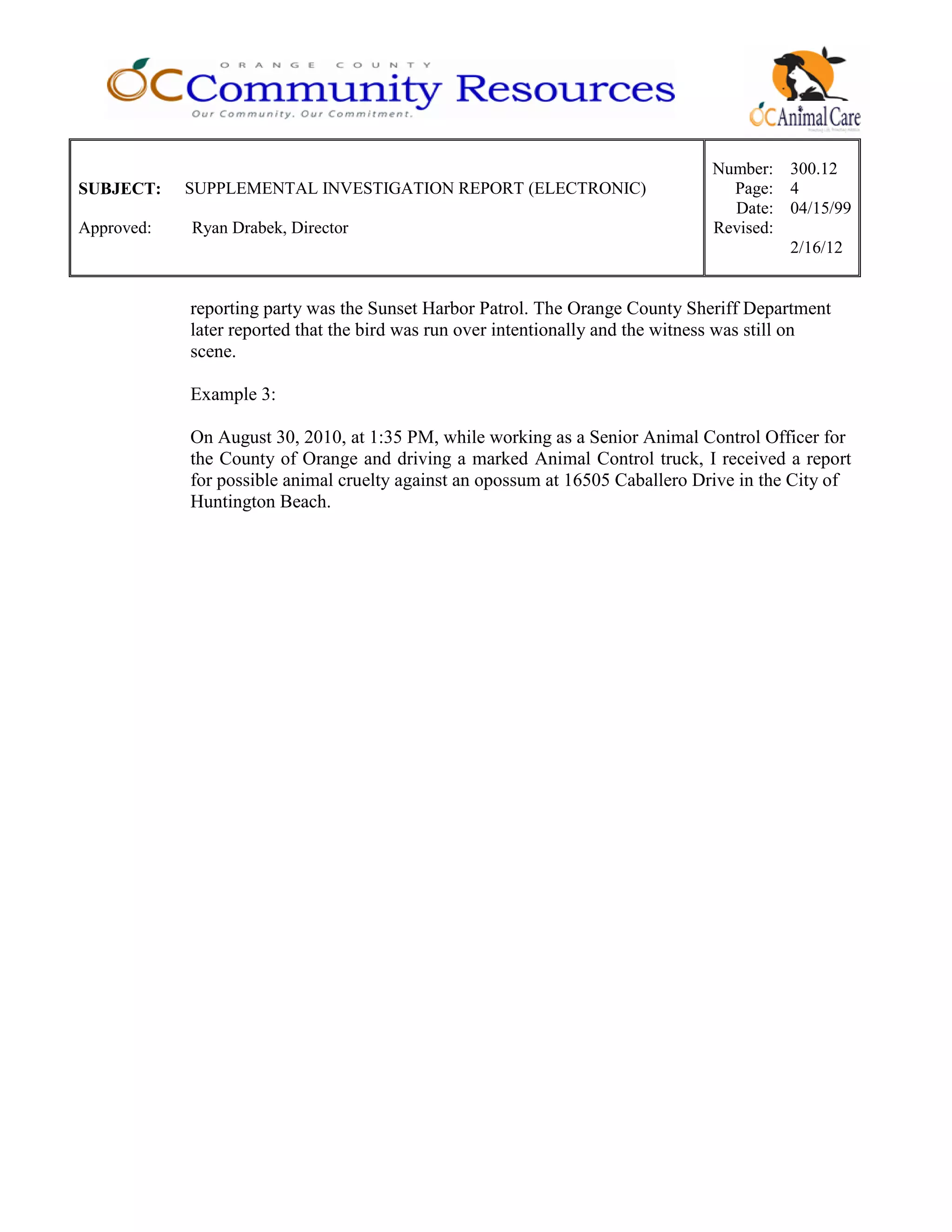 300.12 supplemental investigation report (electronic) | PDF