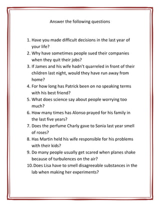 Converstion Questions | PDF