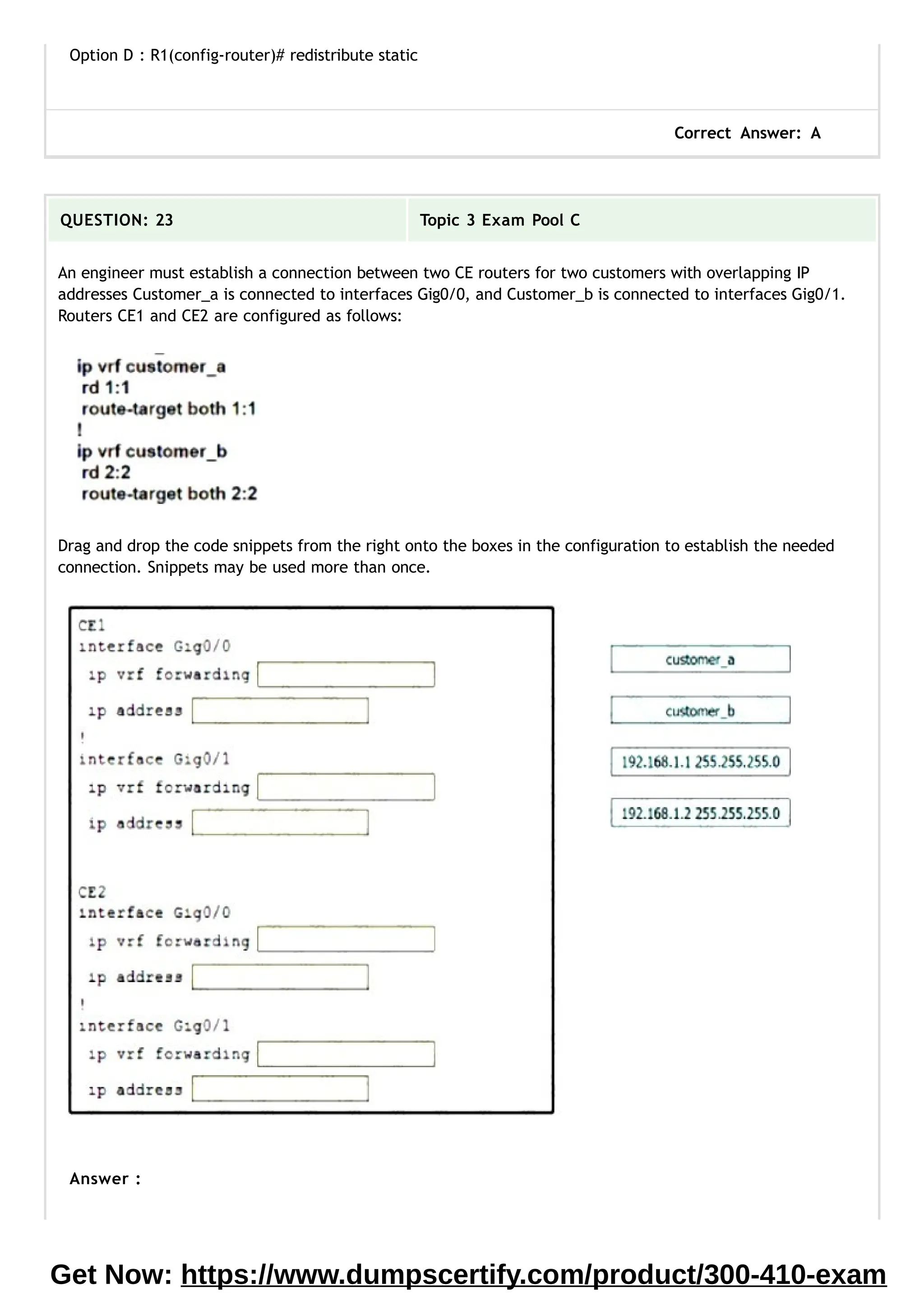 Cisco 300-410 exam questions and answers | PPTX