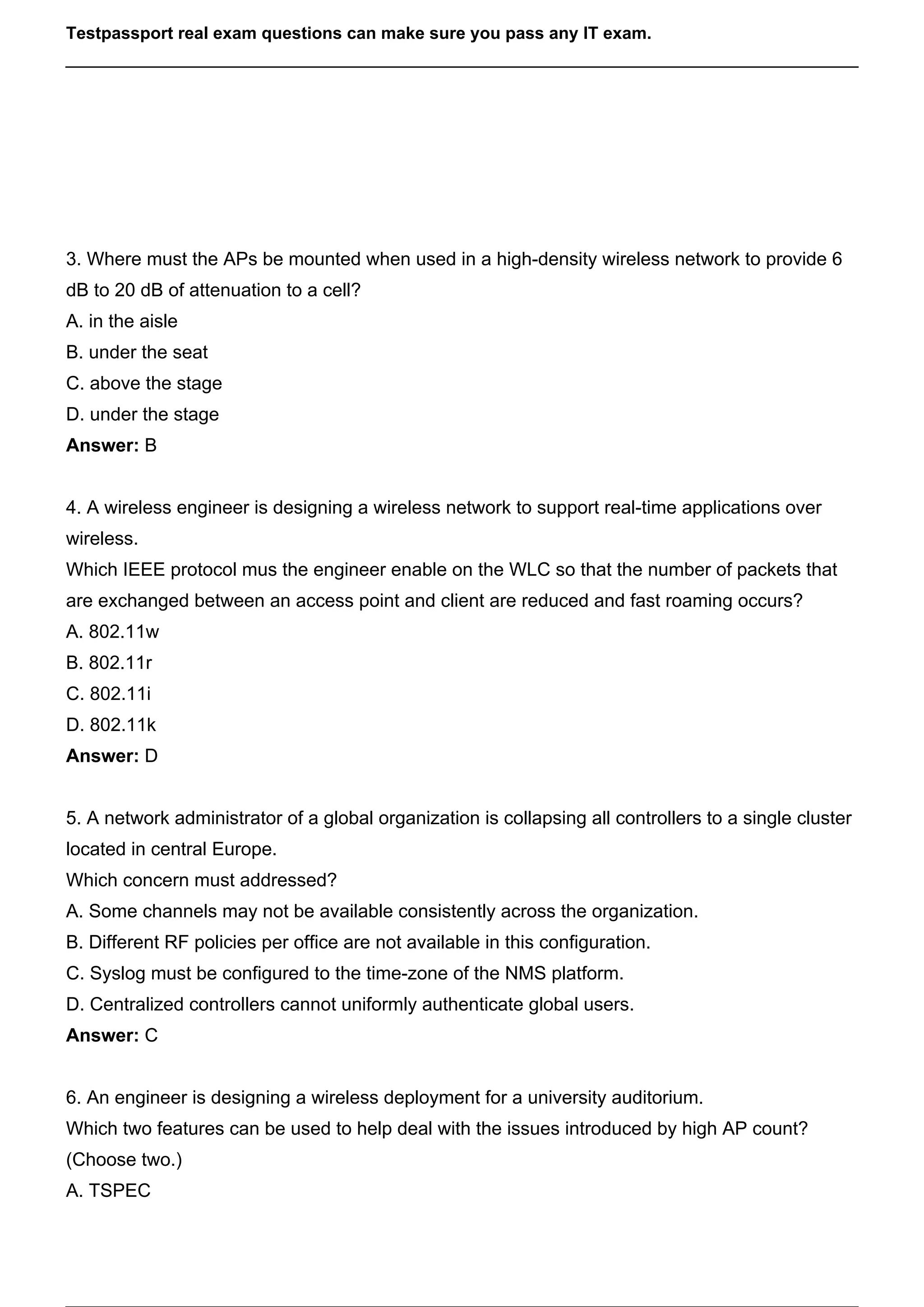 CCNP Enterprise 300-425 ENWLSD Questions and Answers | PDF