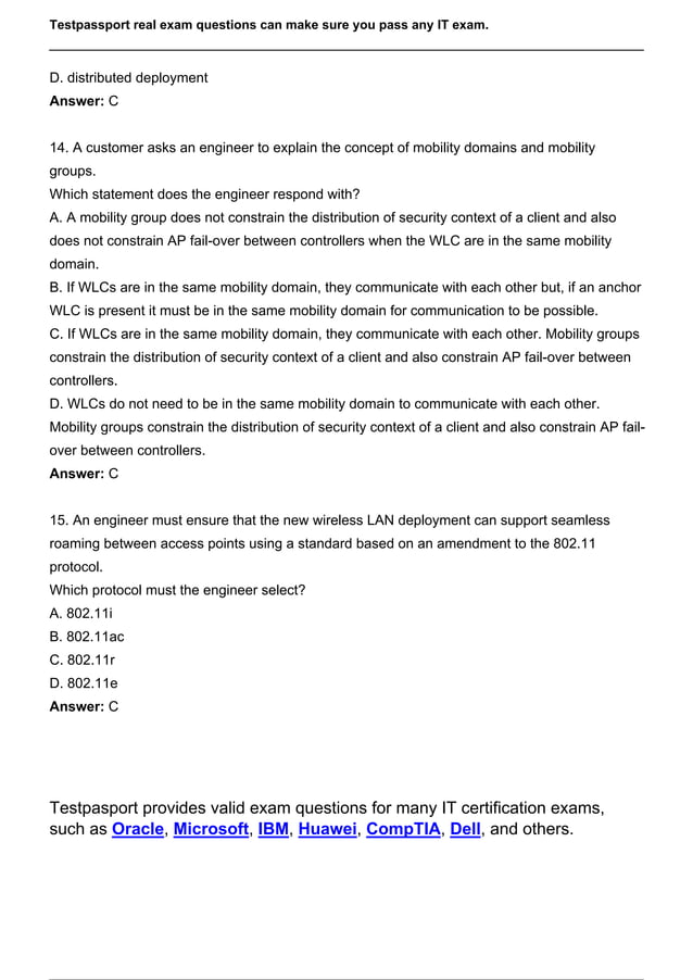 CCNP Enterprise 300-425 ENWLSD Questions and Answers | PDF | Computer Networking | Computing