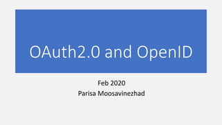 OAuth and Open-id | PPTX | Cloud Computing | Internet