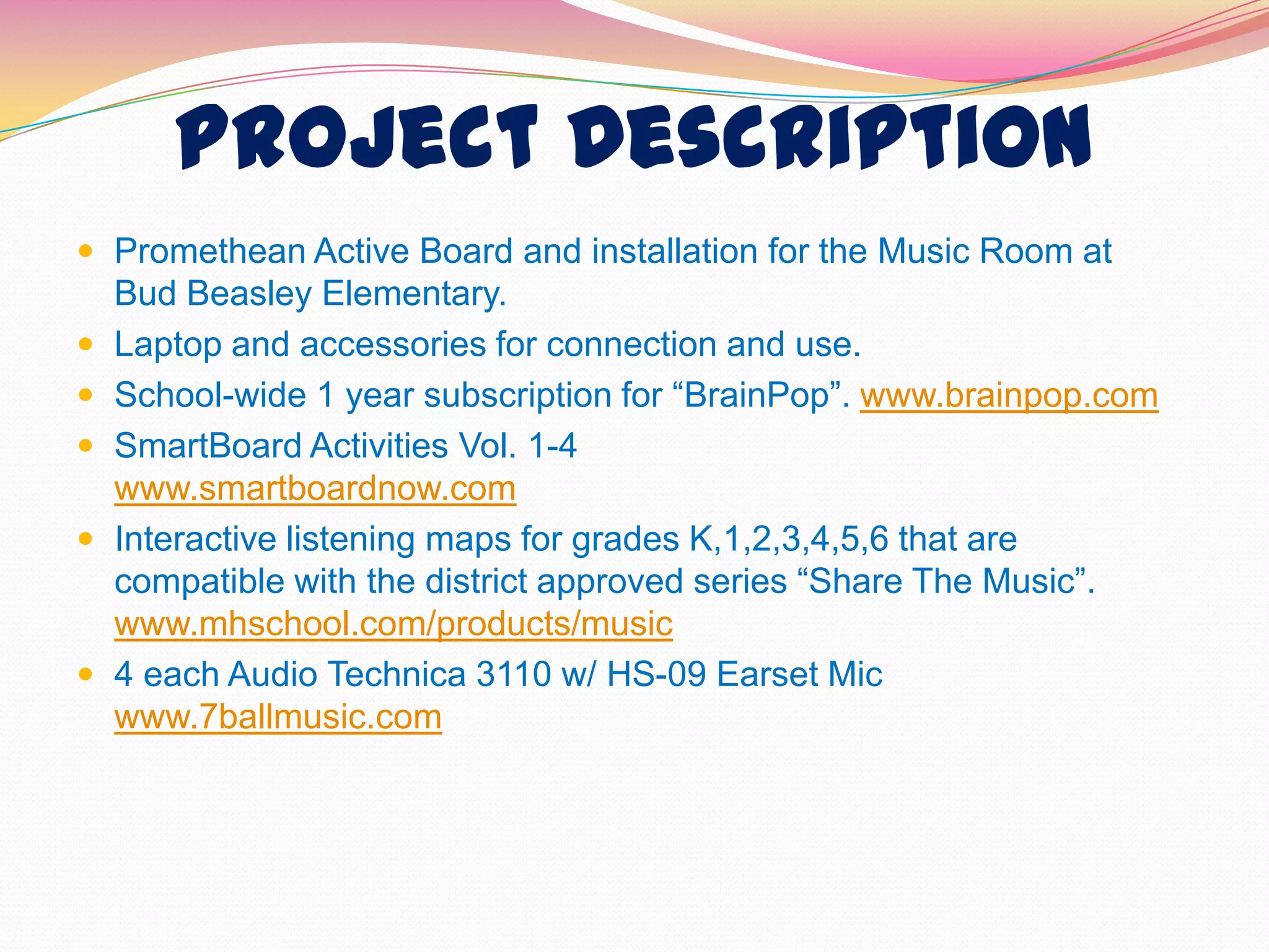 30,000 school upgrade project | PPTX | Children\'s Music | Music