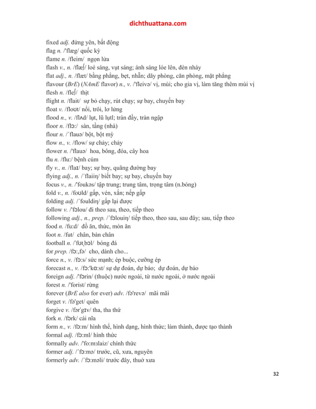 3000 từ vựng tiếng Anh có phiên âm tiếng việt - dichthuattana.com