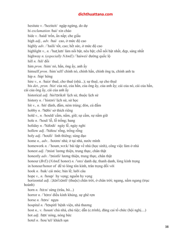 3000 từ vựng tiếng Anh có phiên âm tiếng việt - dichthuattana.com