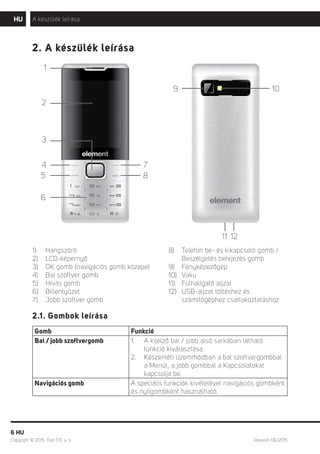 Gombos telefon Element P020 | PDF