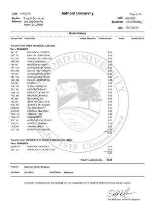 Official Transcript | PDF