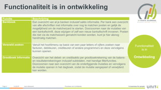 Overzicht huidige functionaliteiten Unit4 Multivers | PPT