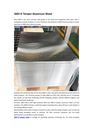3003 Aluminum Properties | PDF