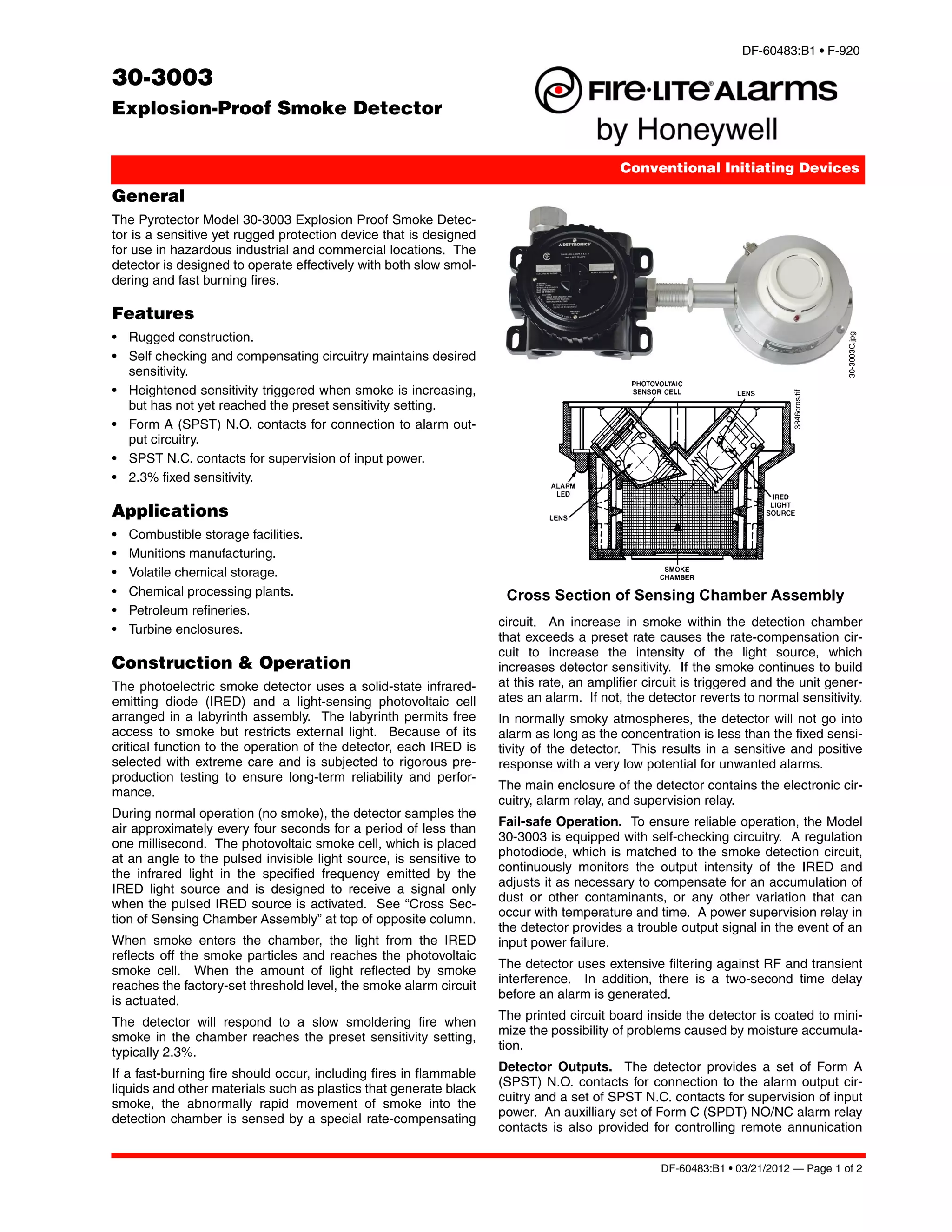 3003 explosion proof fire sensor | PDF