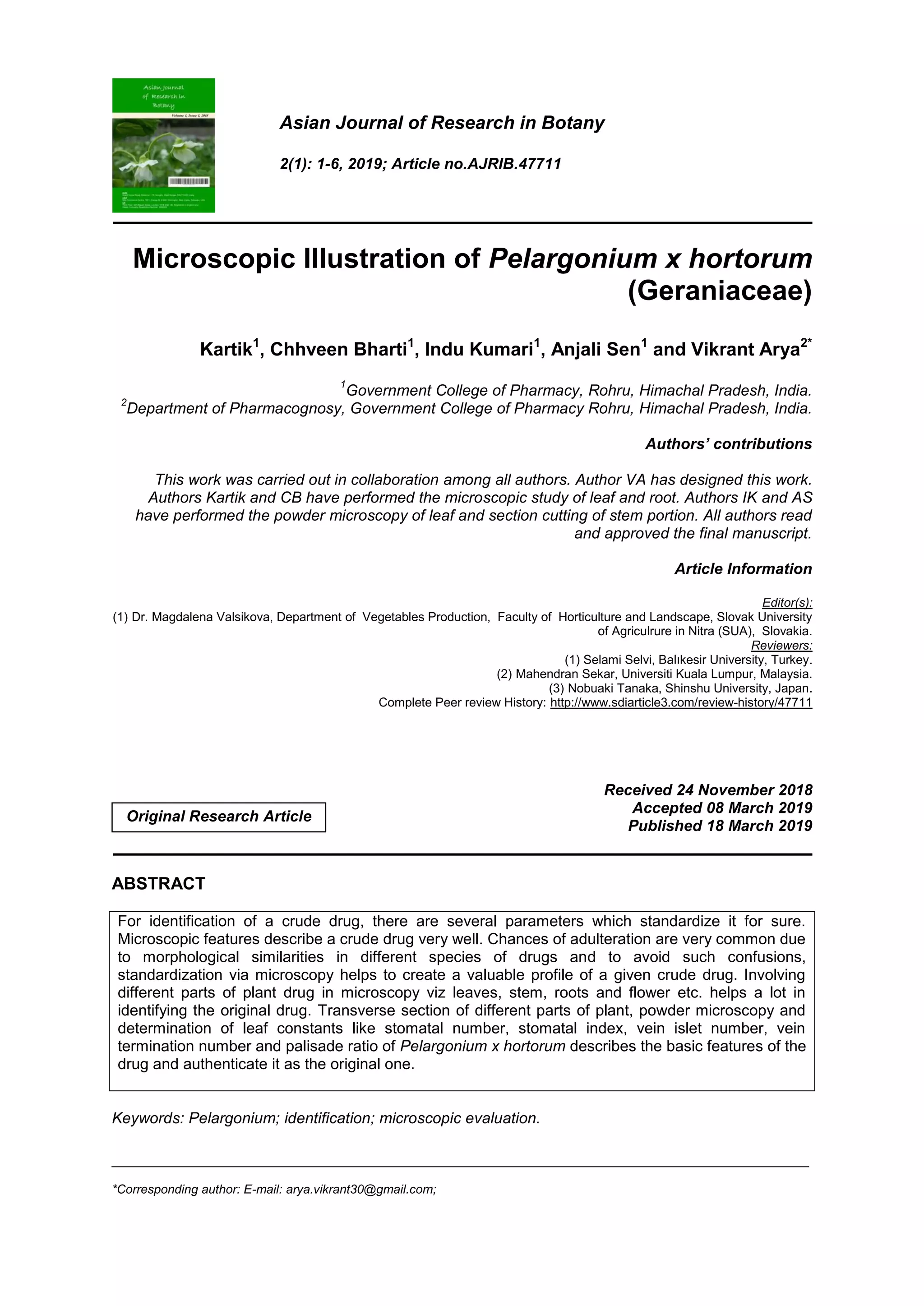MICROSCOPIC ILLUSTRATIONS OF PELARGONIUM | PDF