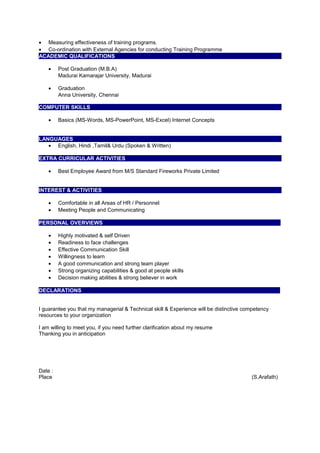 HR RESUME1 | DOC