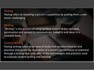 Testing Writing | PPT