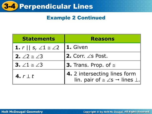 3008 perpendicular lines an theoremsno quiz | PPT