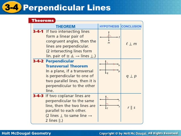 3008 perpendicular lines an theoremsno quiz | PPT