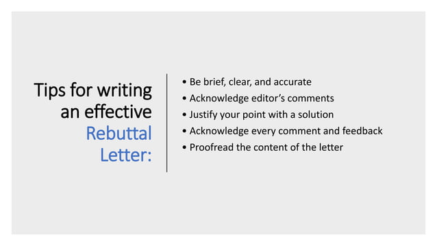 How To Write A Rebuttal Letter To The Peer Reviewers Of Your Manuscript
