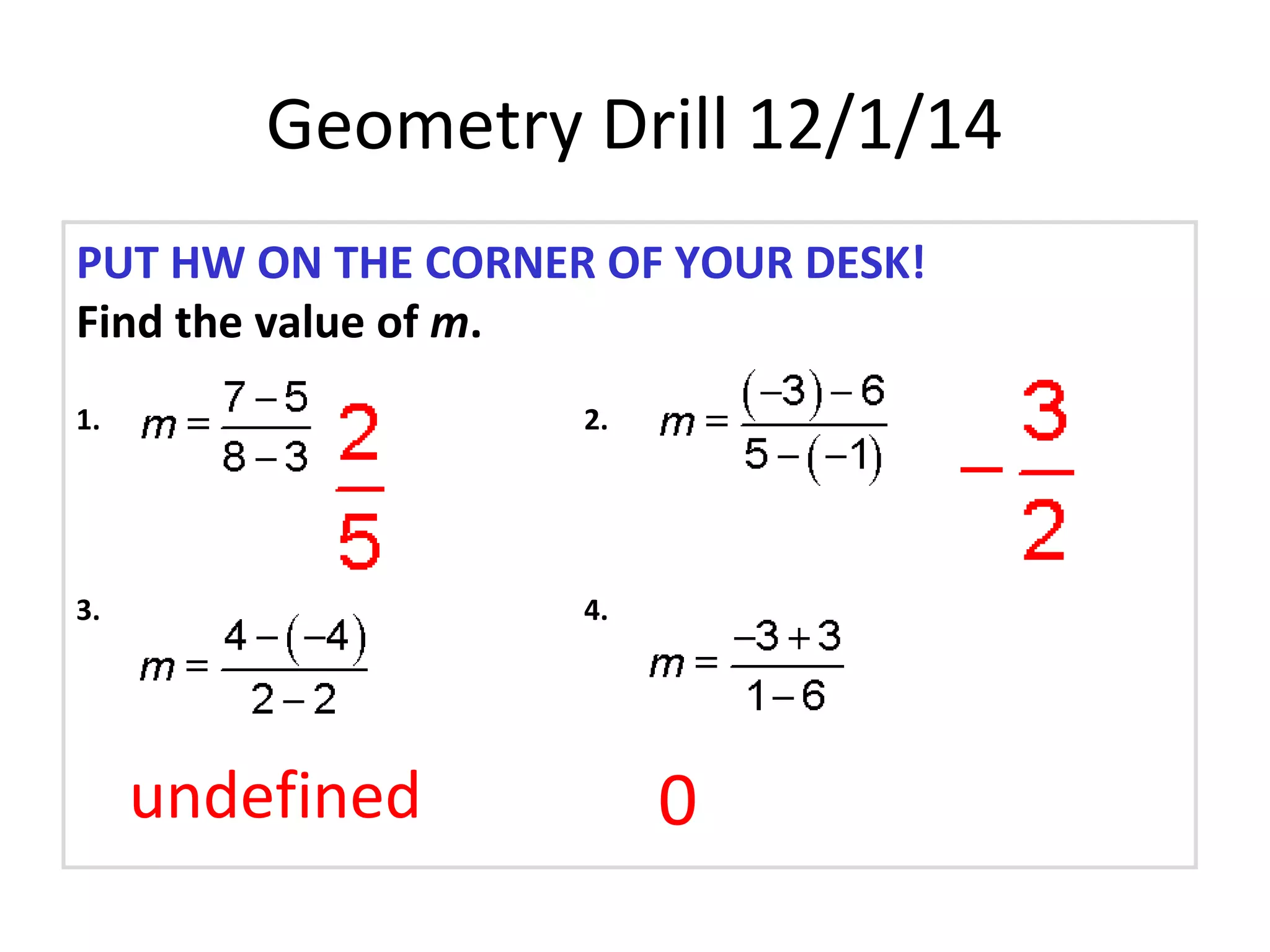 3009 review of slopes and lines | PPT