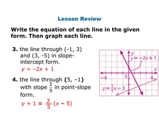 3009 review of slopes and lines | PPT