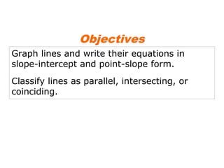 3009 review of slopes and lines | PPT
