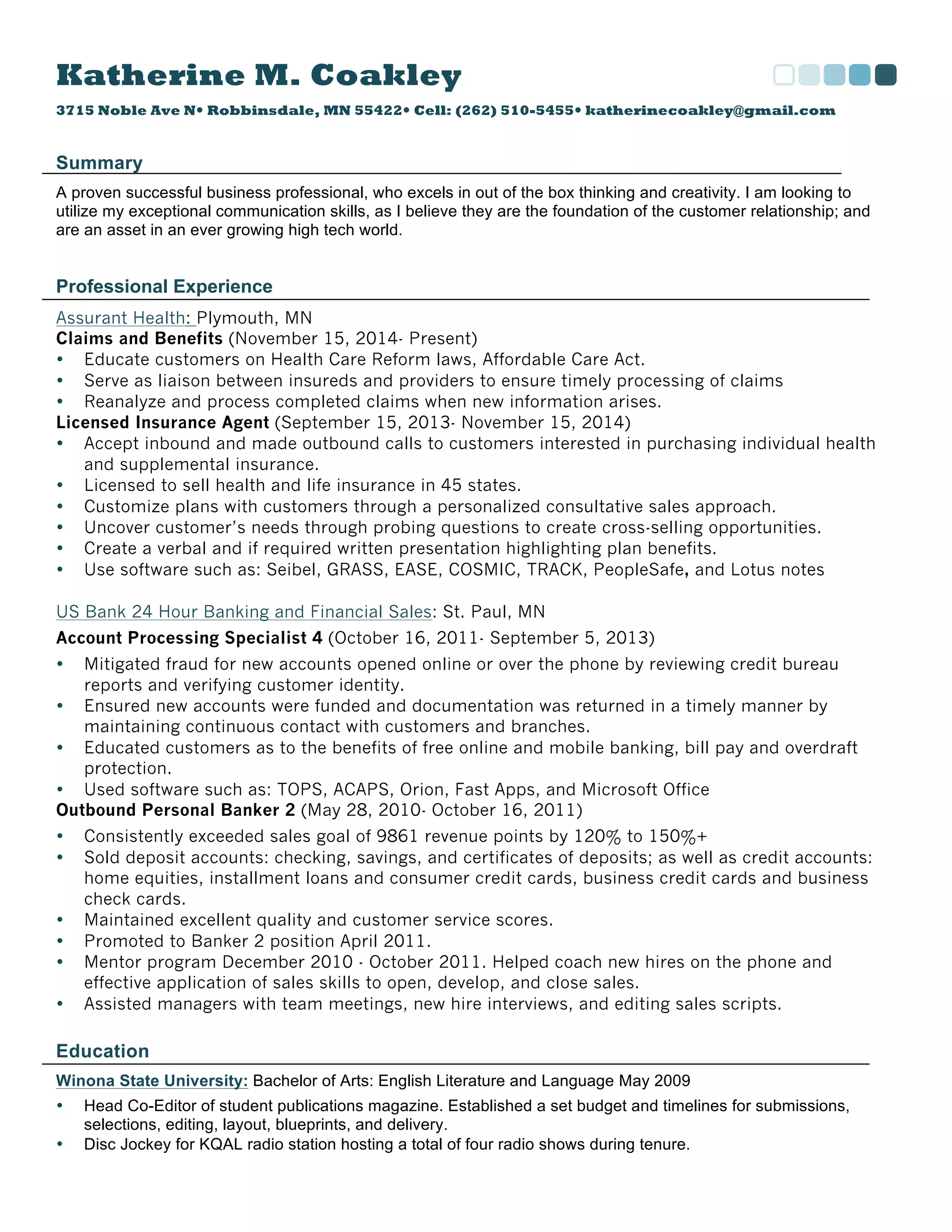 Kate Coakley Resume1 | PDF