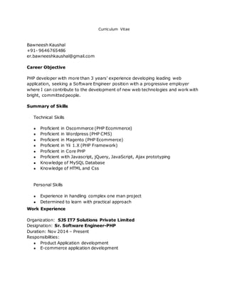 Bawneesh Resume | PDF