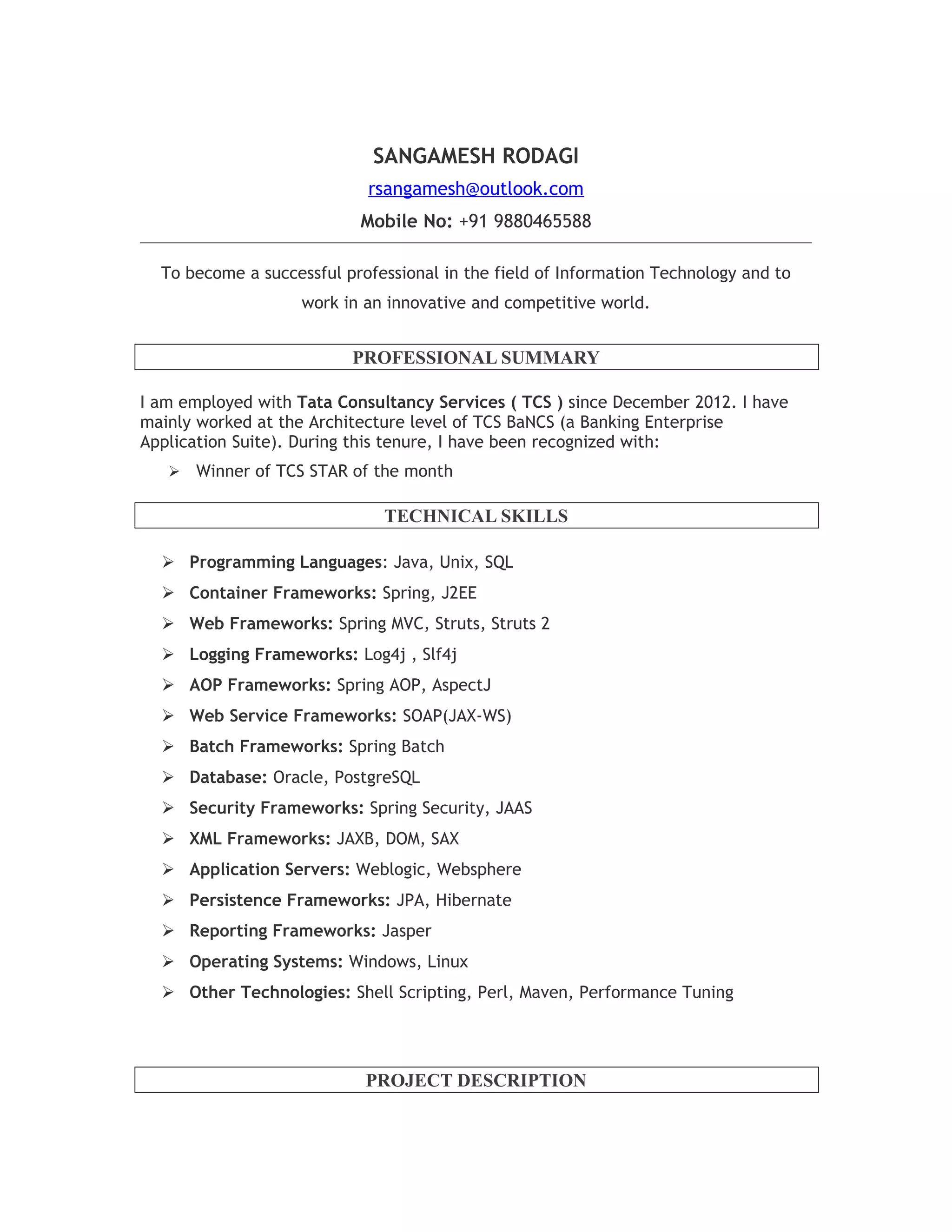 Sangamesh Rodagi | DOC | Programming Languages | Computing