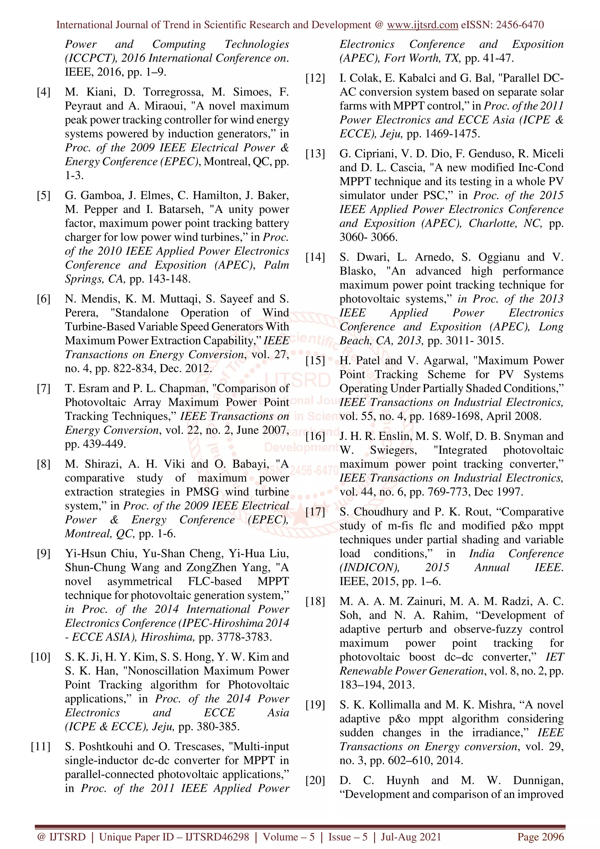 Analysis and Implementation of Maximum Power Point Tracking Using Conventional P and O Algorithm ...