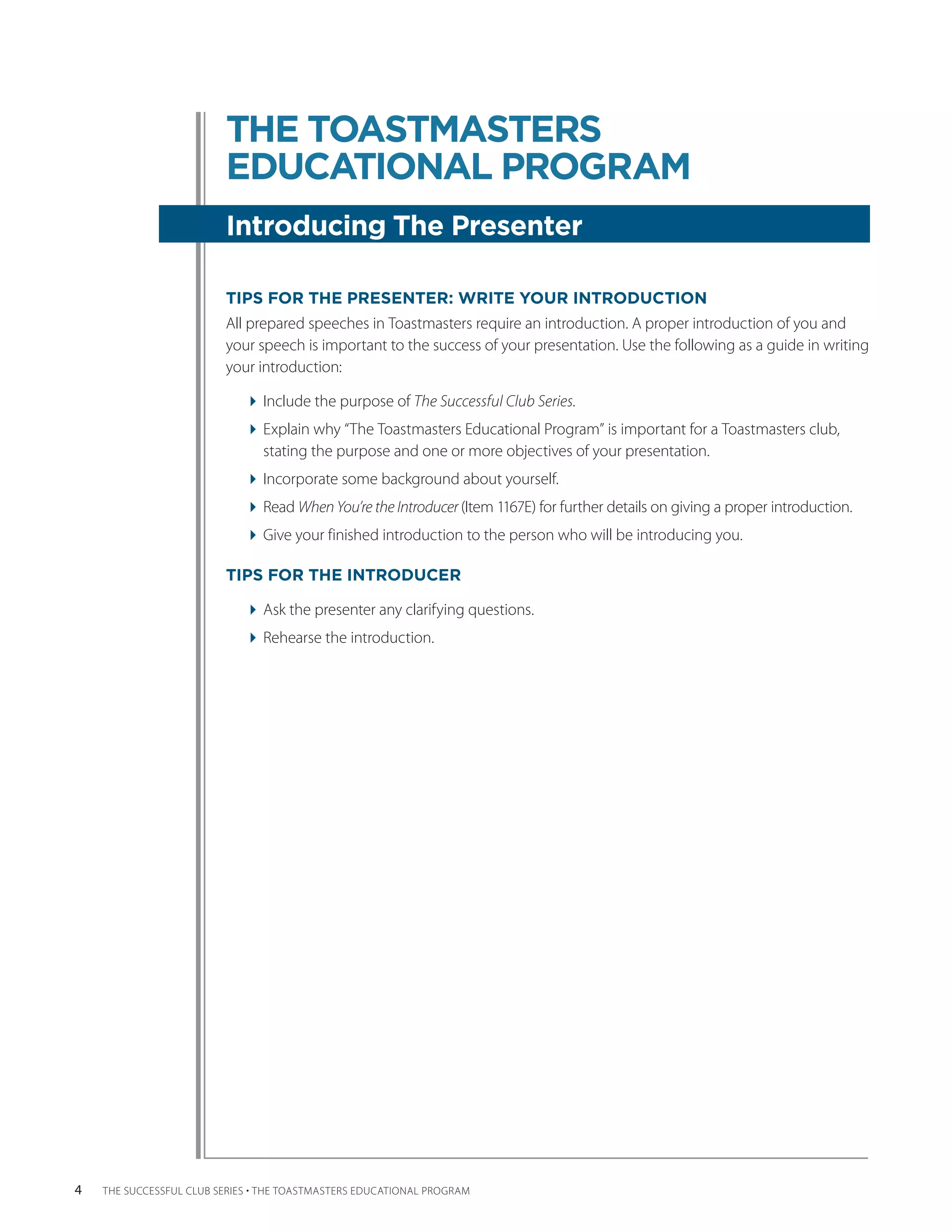 The Toastmasters Educational Program (PDF) | PDF