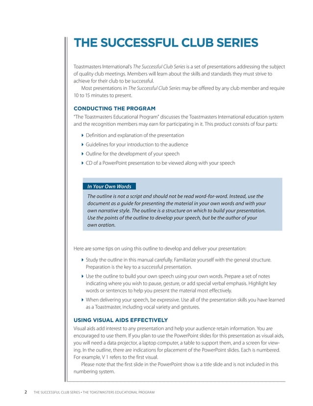 The Toastmasters Educational Program (PDF) | PDF