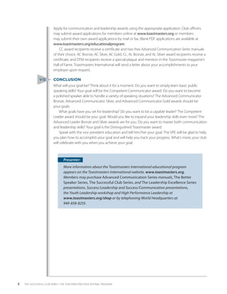 The Toastmasters Educational Program (PDF) | PDF