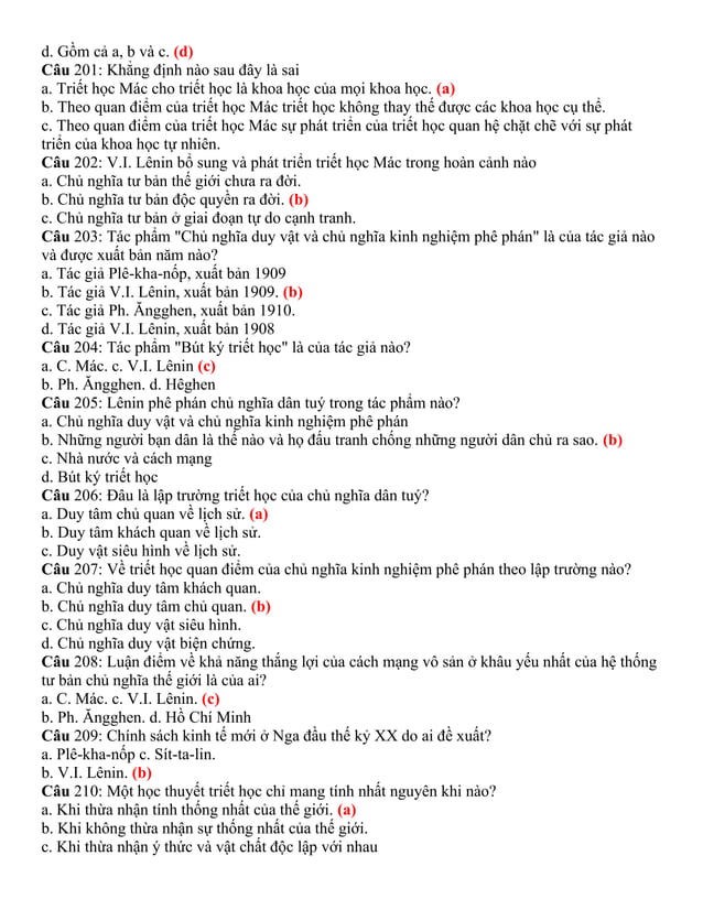 300 CÂU HỎI TRẮC NGHIỆM TRIẾT HỌC MÁC LÊ NIN.pdf