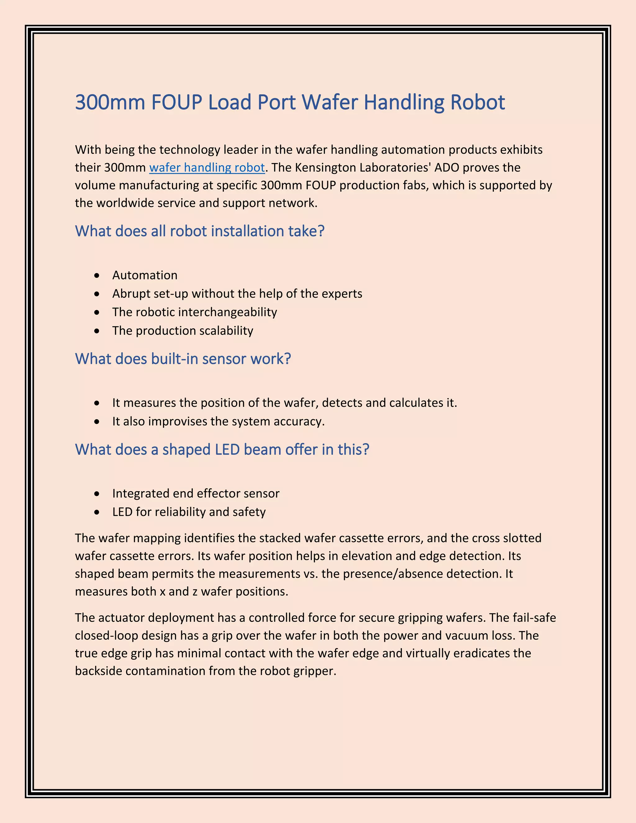 300mm FOUP Load Port Wafer Handling Robot.pdf