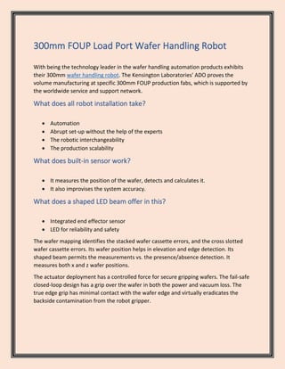 300mm FOUP Load Port Wafer Handling Robot.pdf