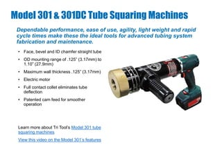 TriTool 300 Series Tube Squaring Machines | PPT