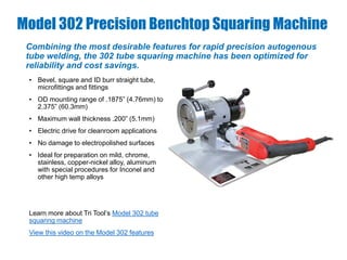 TriTool 300 Series Tube Squaring Machines | PPT