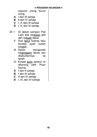 300 soalan & jawapan penjodoh bilangan | DOCX