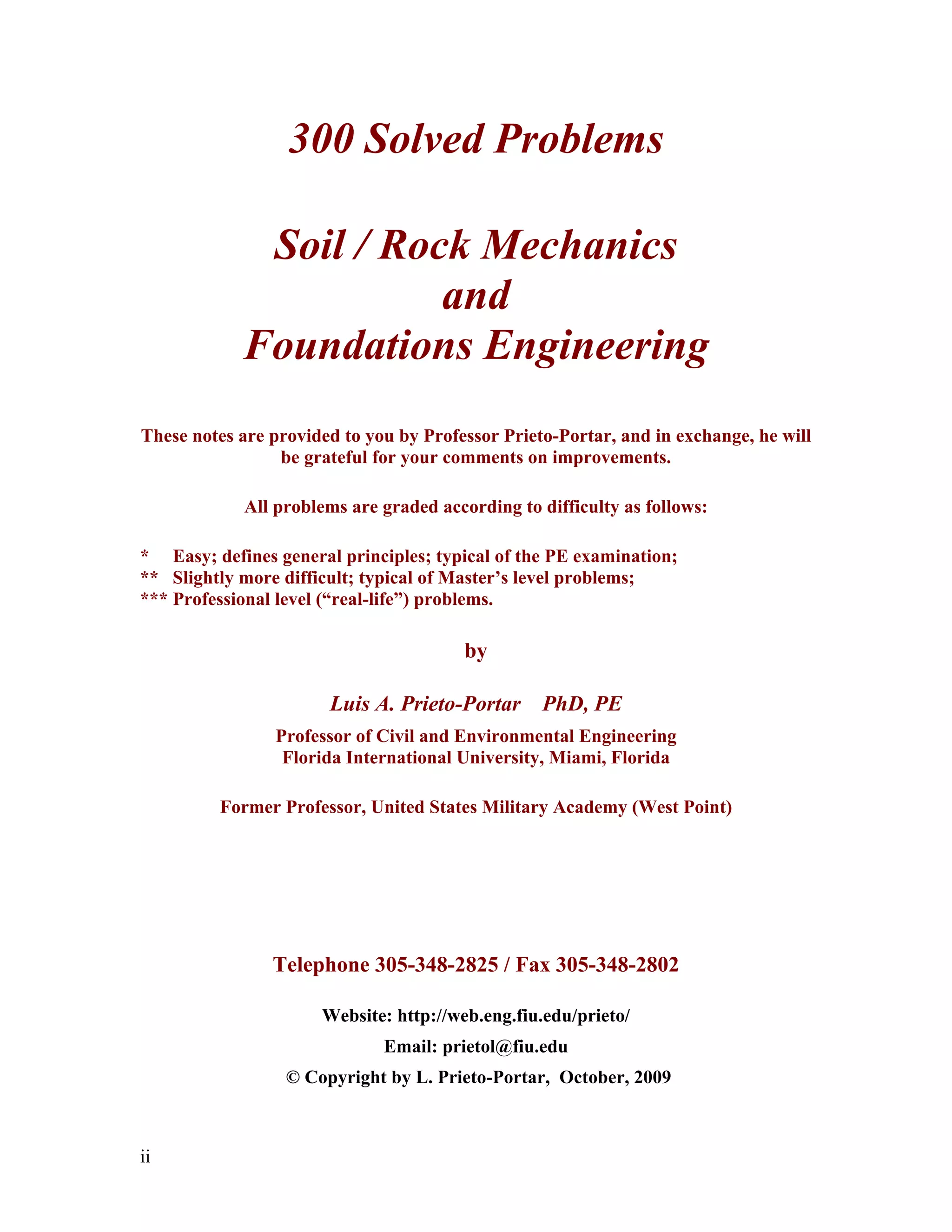 300 solved problems in geotechnical engineering | PDF