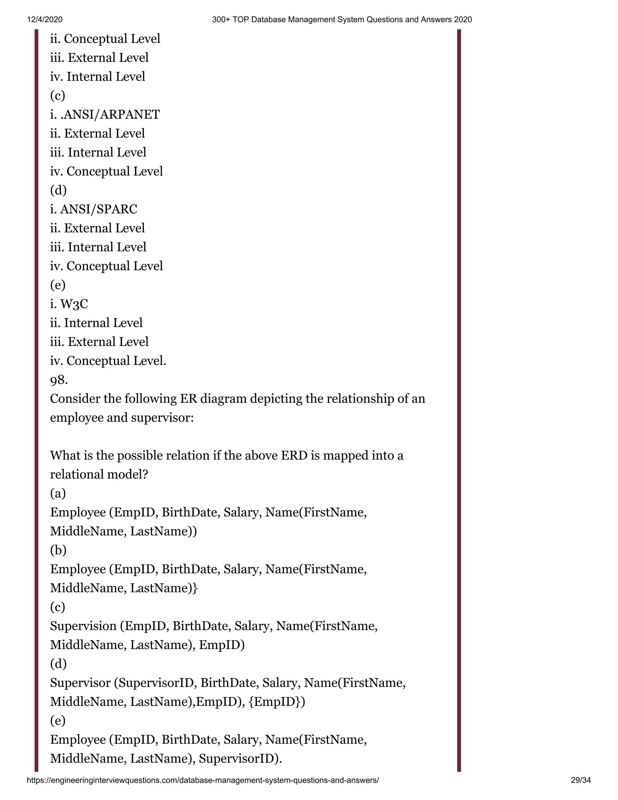 300+ top database management system questions and answers 2020 | PDF