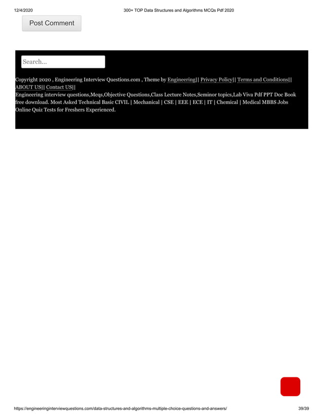 300+ top data structures and algorithms mc qs pdf 2020 | PDF