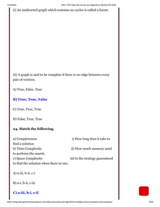 300+ top data structures and algorithms mc qs pdf 2020 | PDF