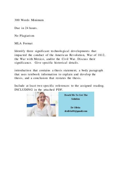 300 Words MinimumDue in 24 hours. No PlagiarismMLA Forma | DOCX