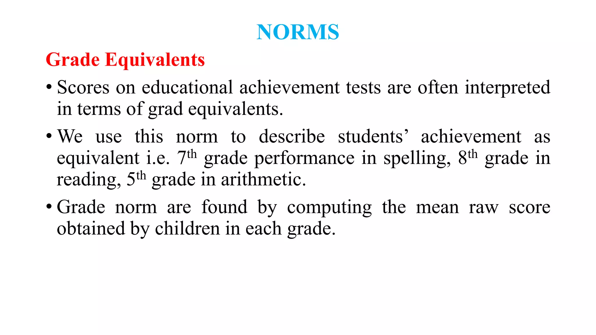 Norms and the Meaning of Test Scores | PPTX