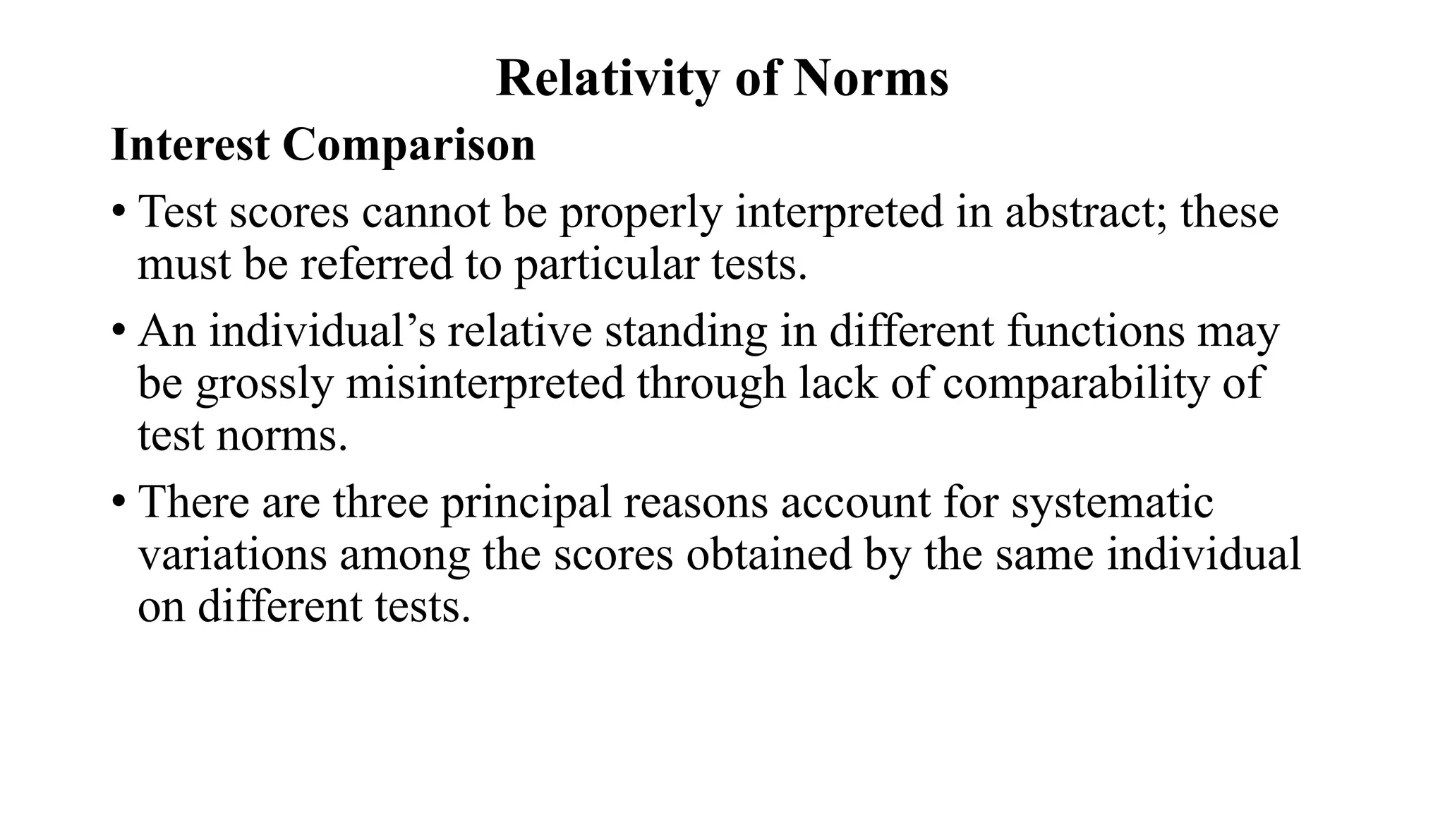Norms and the Meaning of Test Scores | PPTX