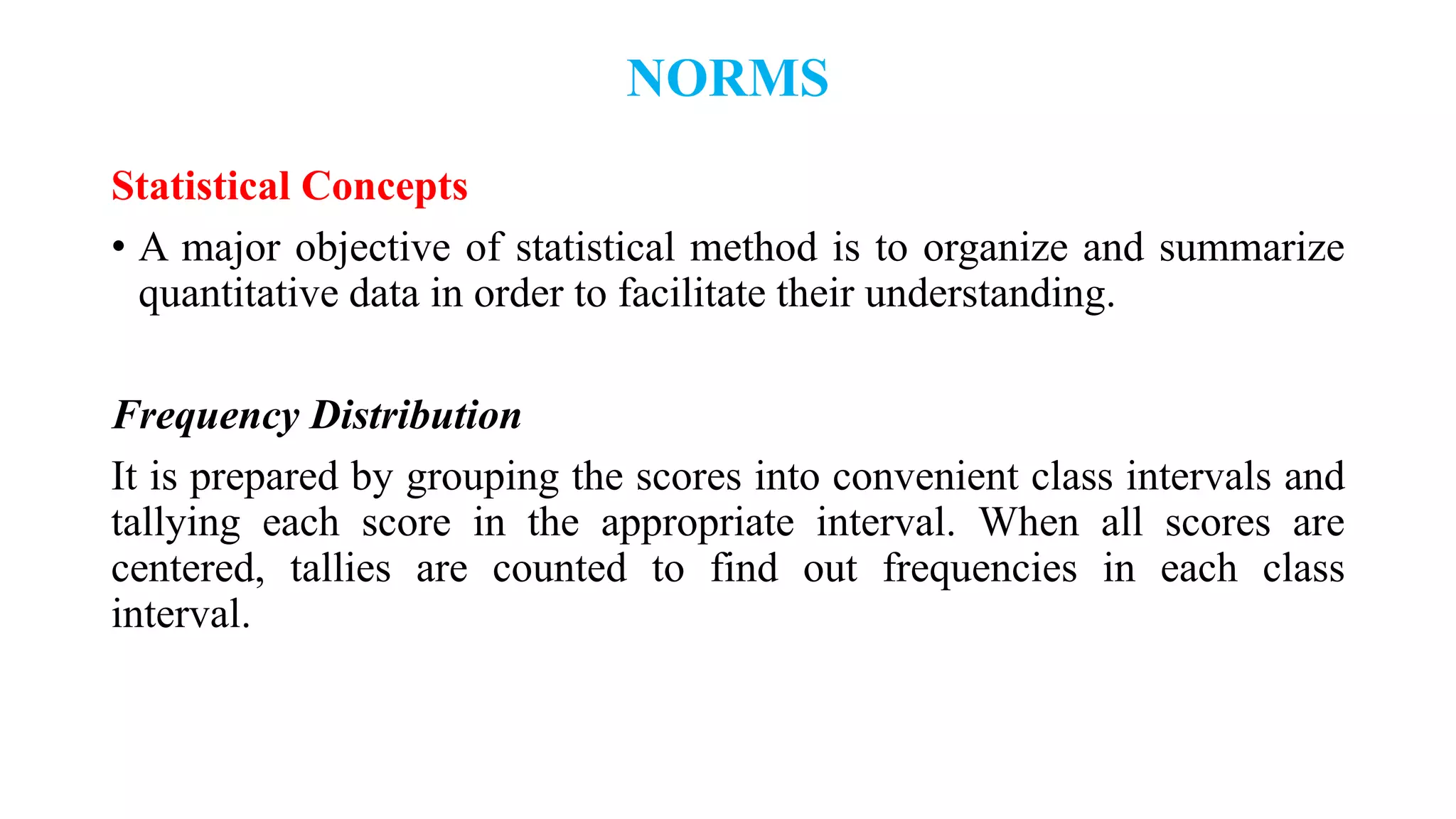 Norms and the Meaning of Test Scores | PPTX